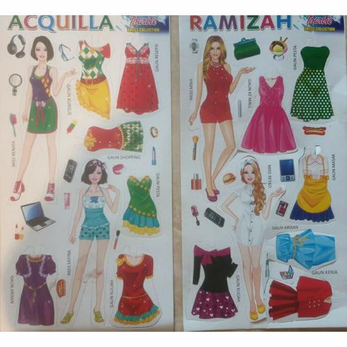 Jual Mainan Anak Bongkar Pasang Boneka Kertas Barbie Paperdoll BP ...