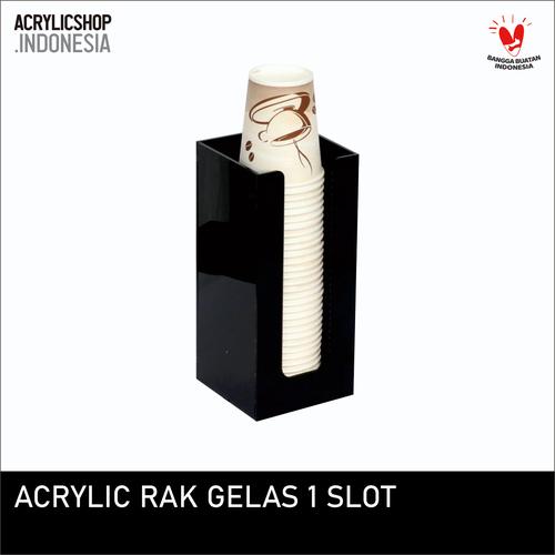 Jual Rak Acrylic/Akrilik Paper Cup Dispenser Holder 1 Slot 9 Oz - Hitam ...