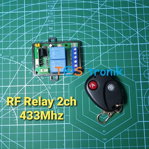 Jual RF Relay Switch Remote Controller 433Mhz Wireless Relay 2ch Remote ...
