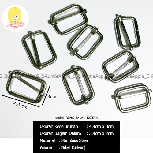 Jual RING JALAN KOTAK 4.4cm/ADJUSTER STRAP BAG/RING JALAN TALI TAS ...