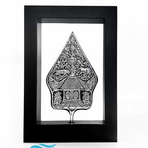 Jual Souvenir Unik Hiasan Dinding Pajangan Wayang Kulit Gunungan Logam ...