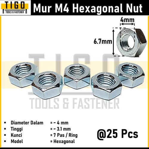 Jual Mur M4 Hex Nut Galvanis Putih Mur Hexagonal - Jakarta Selatan ...