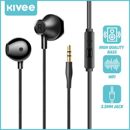 Jual KIVEE Headset bass microphone semi in ear wired headset 3.5mm ...