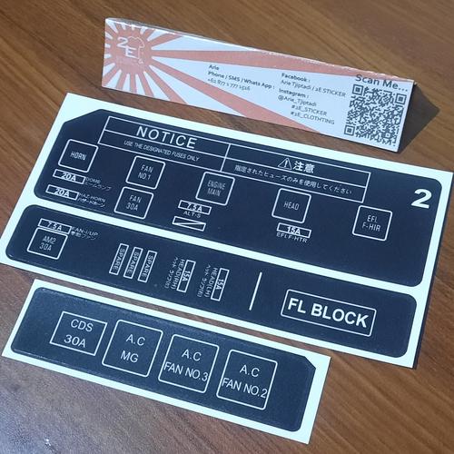 Jual Stiker Box Sekring / Fuse Toyota Corolla Great AE101 - Varian B ...