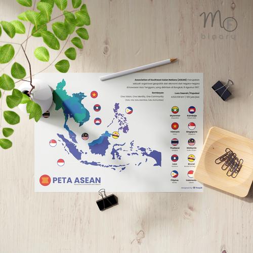 Jual Poster Peta ASEAN | Map-02 | Poster Animasi - Poster Edukasi ...