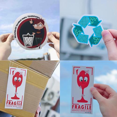 Jual Sticker Signage Plakat Stiker Quote Tanda Fragile Logo Recycle ...