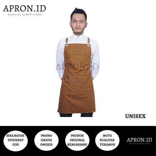 Promo APRON.ID CELEMEK APRON CANVAS LEATHER BARISTA UNISEX PRIA WANITA ...