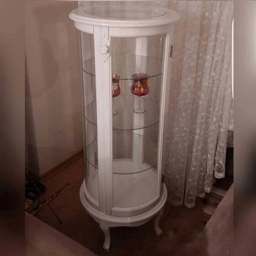 Jual Lemari Hias bulat kaca - lemari pajangan kaca - lemari kaca hias - Kab. Jepara - Adipati ...