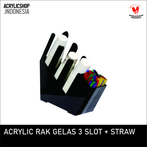 Jual Rak Acrylic/Akrilik Paper Cup Dispenser Holder Bar 4 Slot 9 Oz ...