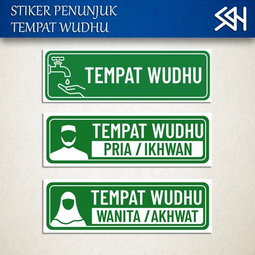 Jual Sticker ARAH | Stiker PENUNJUK TEMPAT WUDHU | 25 x 8 cm - Tempat ...