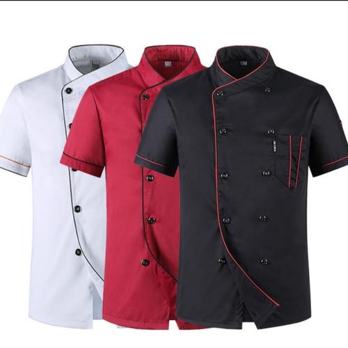 Jual Seragam Chef Seragam Koki Baju Koki Lengan Pendek Original - Hitam ...