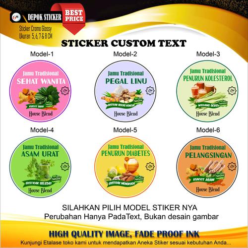 Jual Stiker label Jamu Herbal Tradisional - Diameter 5 CM - Kota Depok ...
