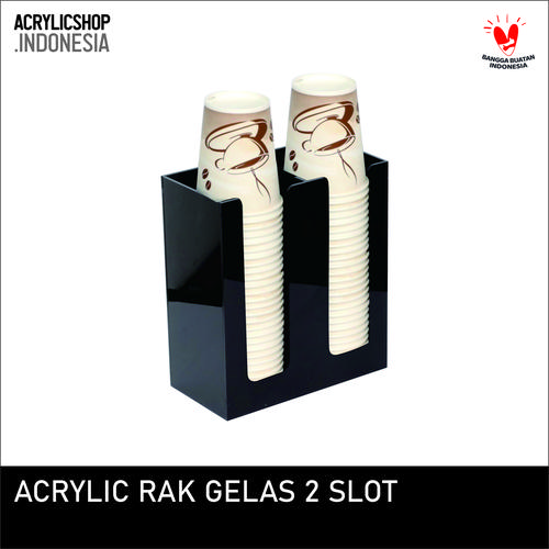 Jual Rak Acrylic/Akrilik Paper Cup Dispenser Holder 2 Slot 9 Oz - Kota ...