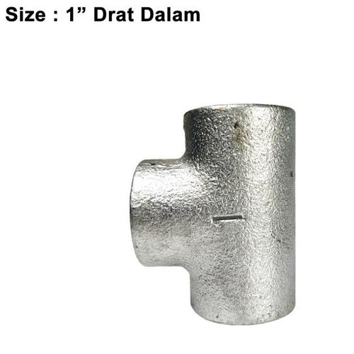 Jual VLOK TEE GALVANIS 1 X 1/2 INCH DRAT DALAM / VTEE DRAT 1" BESI ...
