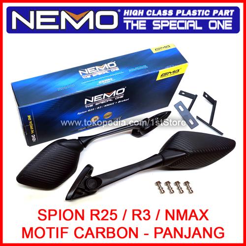 Jual Spion Nemo Tangkai Panjang Model R25 Motif Carbon Body Nmax 2020 ...
