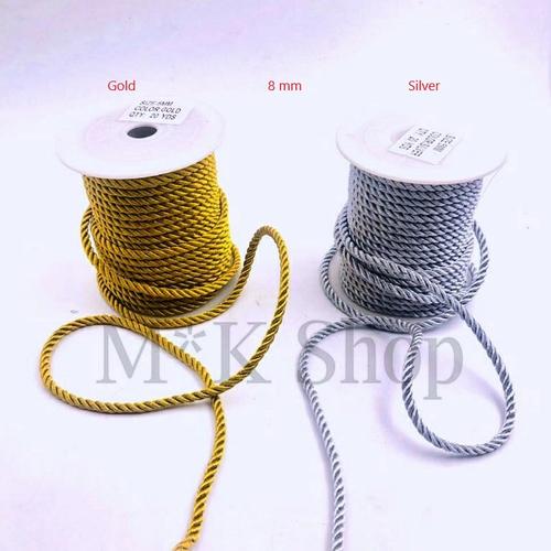 Jual Tali Kur Model tambang warna Emas/Perak Uk. 8 mm untuk crafting ...