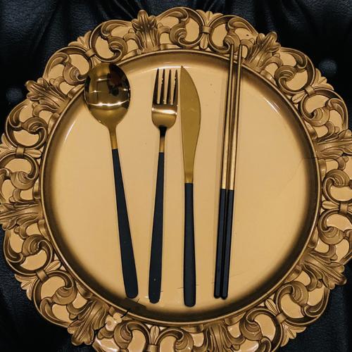 Jual Sendok makan premium Sendok emas Gold Cutlery SUS304 2 tone Gold ...