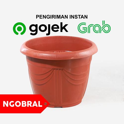 Jual Pot Plastik Besar 45 cm TEBAL Pot Tanaman Bunga Plastik MERAH ...