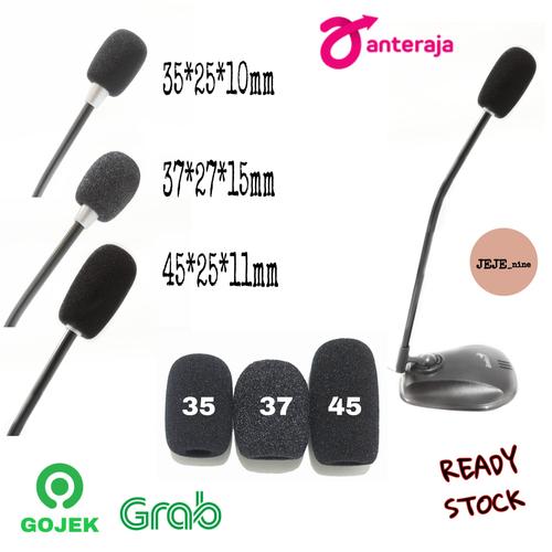 Jual busa microphone kecil hitam/spons mic meja podium /sarung cover ...