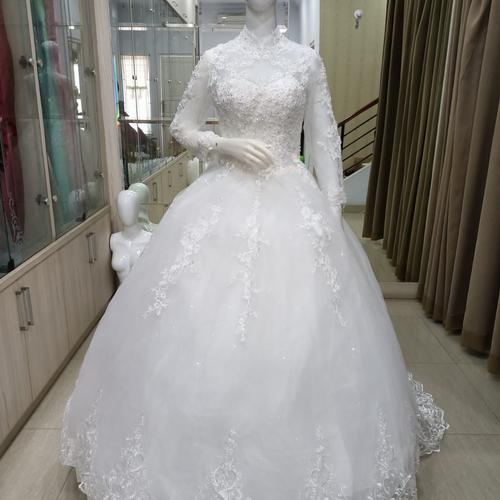 Jual gaun pengantin bridal modern pemberkatan dan nasional ekor lebar ...