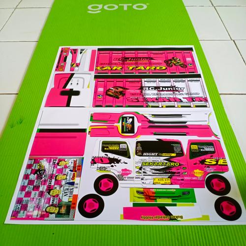 Jual stiker miniatur truk oleng stiker truk oleng sekar taro pink - Kab ...
