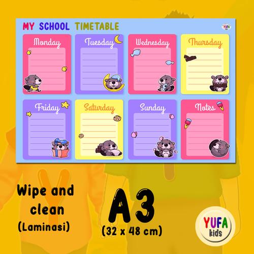 Jual 073 Poster school timetable wipe n clean FREE TUBE POSTER ...