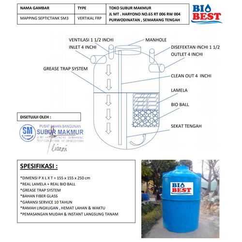 Jual SEPTIC TANK 5000 LITER 5M3 -BIO SEPTIC BIOFIL SEPTICTANK INSTANT ...
