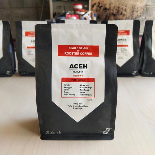 Jual Kopi Robusta Aceh 200 gr Petik Merah Biji atau Bubuk by Rooster Coffee - Biji - Kota ...