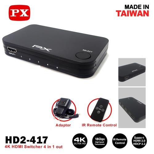 Jual HDMI 4K Switcher 4 in 1 Out PX HD2 417 Dengan IR Remote Control ...