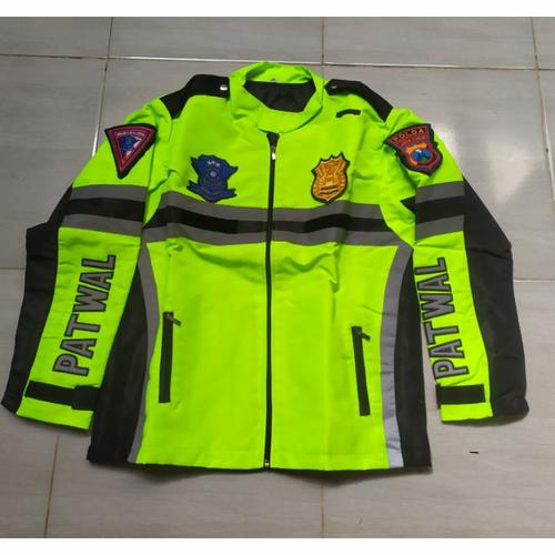 Jual jaket taslan polisi patwal jaket lantas jaket polantas full logo ...