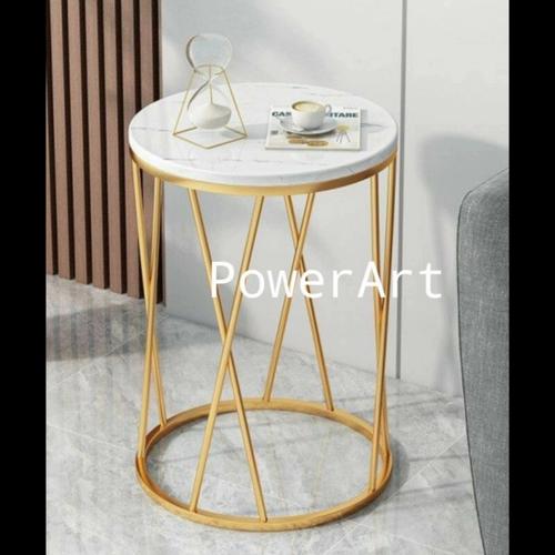 Jual Meja Sudut Marmer/Meja Pojok Marmer Carara Kaki Besi Gold - Kab ...