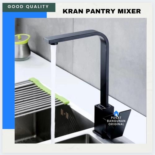 Jual KRAN DAPUR PANTRY PANAS DINGIN KRAN MIXER KOTAK MINIMALIS BLACK ...