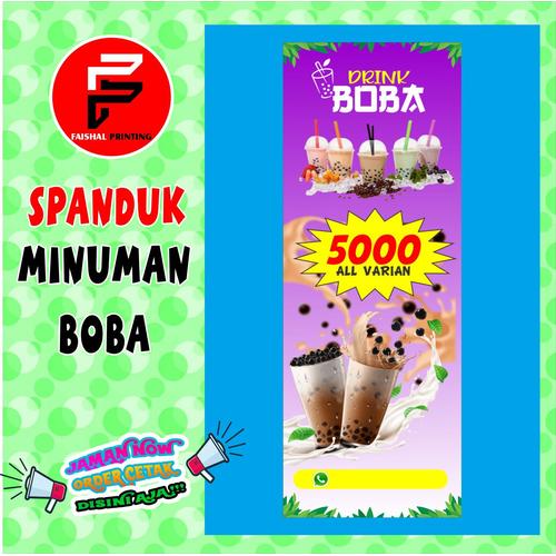 Jual banner minuman boba spanduk es boba ukuran 0.6 x 1,6 meter - Kab ...