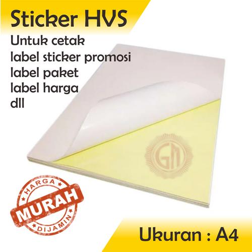 Jual Kertas Stiker HVS UK. A4 / Printable Sticker Label Resi Label ...