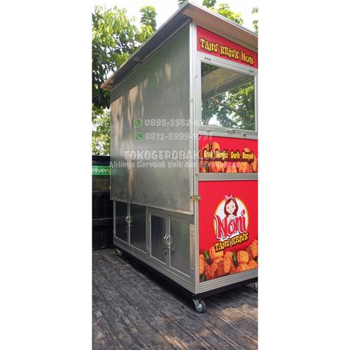 Jual Gerobak Aluminium Jualan Gorengan Tahu Crispy Ukuran 150 x 60 unik ...