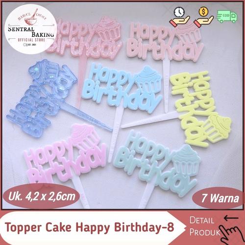 Jual Topper Kue Tulisan Ulang Tahun Ultah 8 / Toppers Cake Happy ...