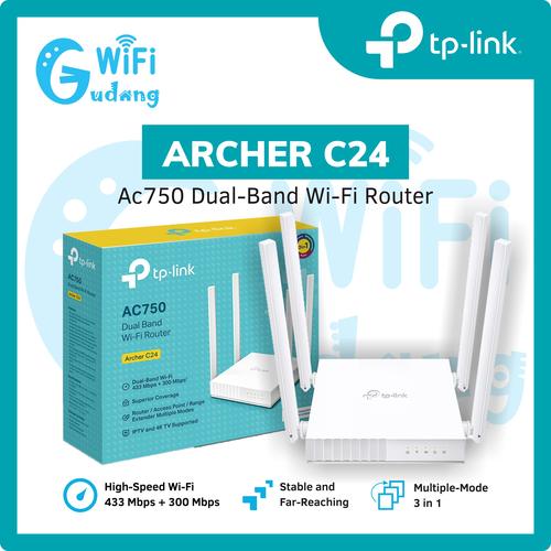 Jual Tp-link Archer C24 AC750 Dual-Band Wi-Fi Router Tplink Archer C24 ...