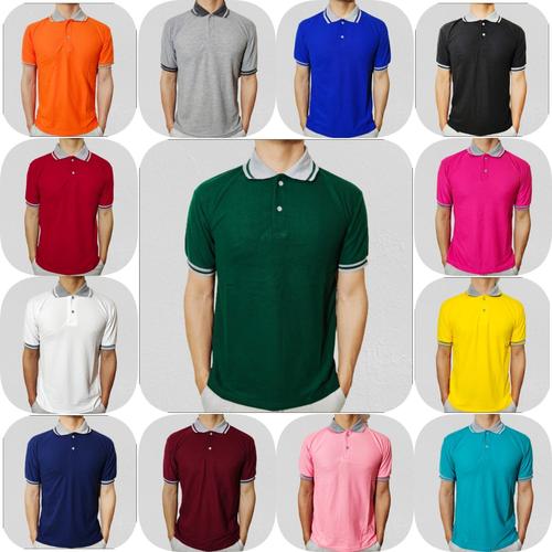 Jual Kaos kerah polo shirt kerah lakos polos lengan pendek M L XL XXL ...