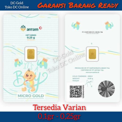 Jual Micro Gold Emas LM Antam-Hartadinata 0,1 gr / 0,25 gr It's a Boy ...
