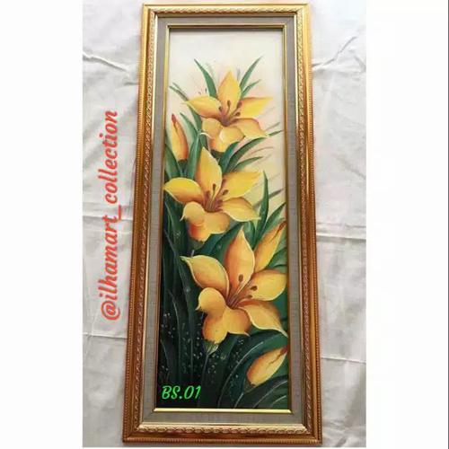 Jual Lukisan Bunga Lili Kuning + Bingkai Ukuran 30cm x 90cm - Kab ...