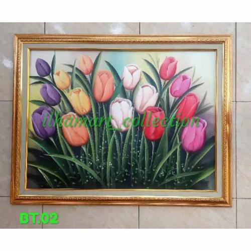 Jual Lukisan Bunga Tulip 02 + Bingkai ukuran 80cm x 60cm - Kab. Bandung ...