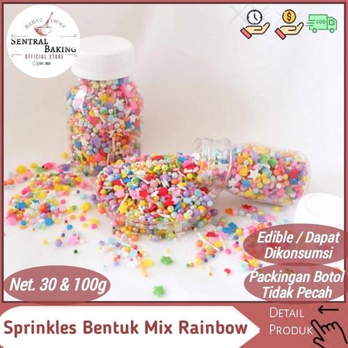 Jual Sprinkle Kue Mutiara Bintang Ceres Rainbow / Springkel Springkle ...