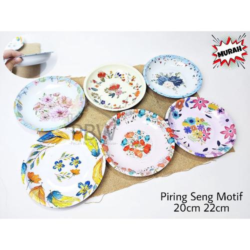 Jual Piring Seng Cekung 20cm 22cm ANTI GOMPAL / Piring Seng Motif ...