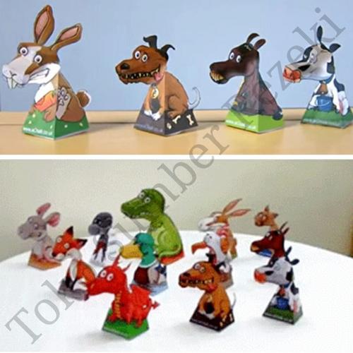 Jual Figure Paper Craft 3D Optical Illusion Anjing Naga Hewan ...