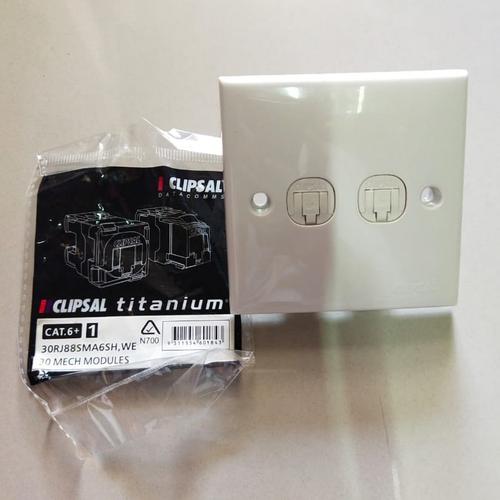 Jual Stop Kontak Outlet Data DUAL DOUBLE UTP RJ45 CAT6 CLIPSAL ...