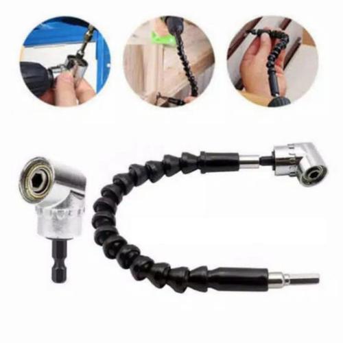Jual adapter bor obeng L siku + extension fleksibel flexible hex ...