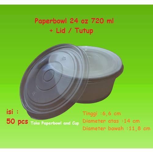 Jual Paper bowl 24 oz + lid putih isi 50 pcs - Putih - Jakarta Utara ...