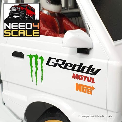 Jual Sticker Emblem Decal RC "GREDDY" WPL D12 Drift Racing - Putih ...