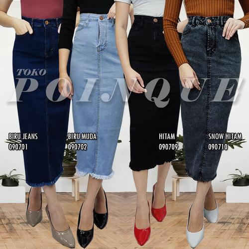Jual Rok Jeans Rawis / Rok Jeans Denim Rawis / Rok Span Jeans Denim ...