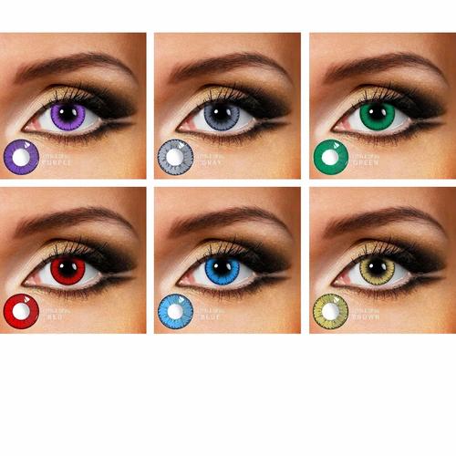 Jual Softlens MINUS warna terang merah biru ungu hijau kuning abu anime ...
